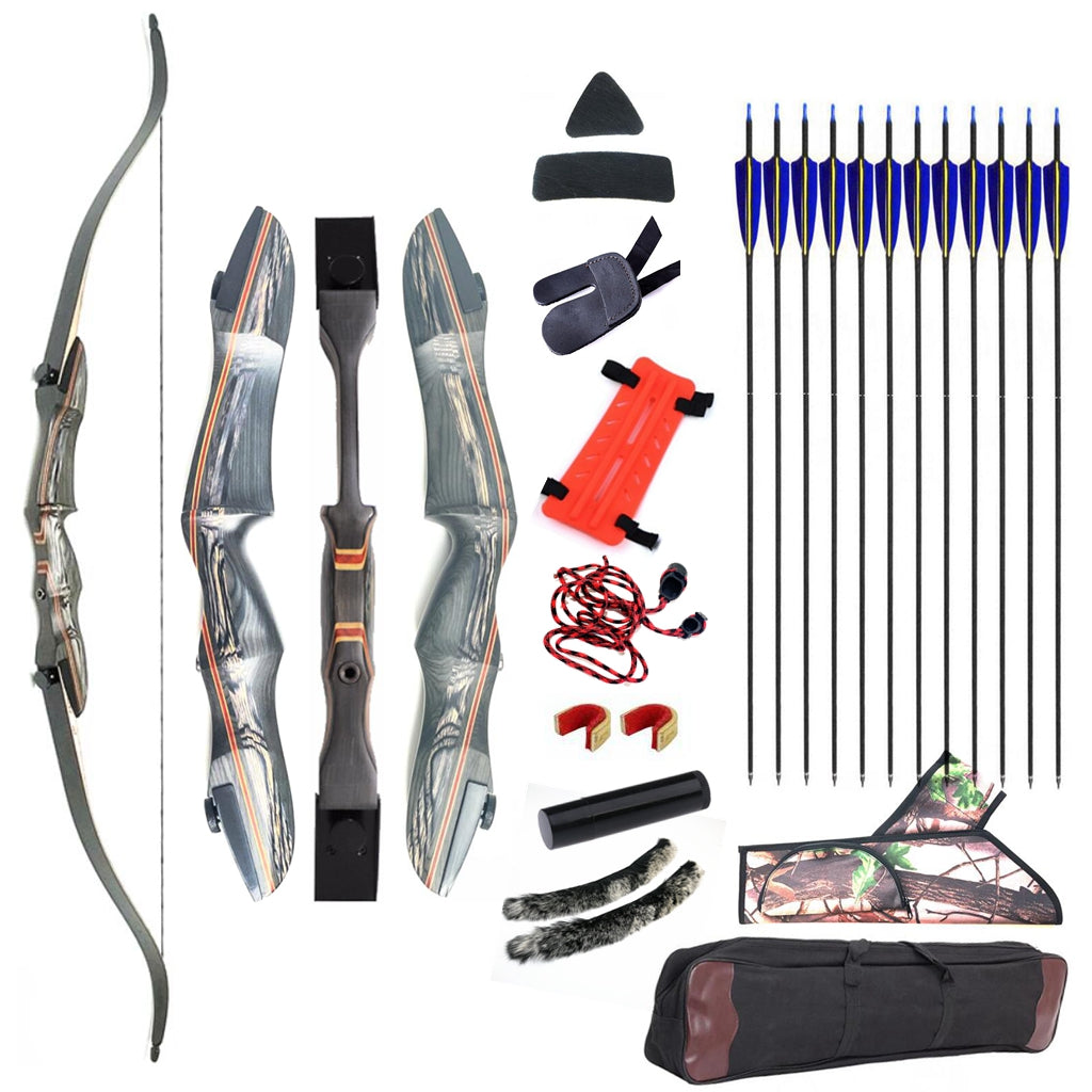 Old Mountain Archery Takedown Recurve Bow Ambidextrous 25-60lb Two arr ...